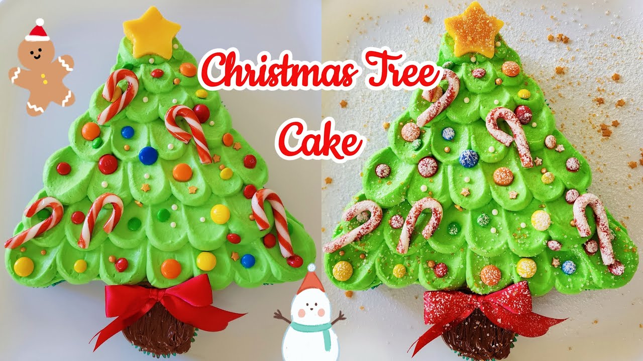 How to Make Christmas Tree Cake | Super Soft & Fluffy Sponge Cupcakes ...