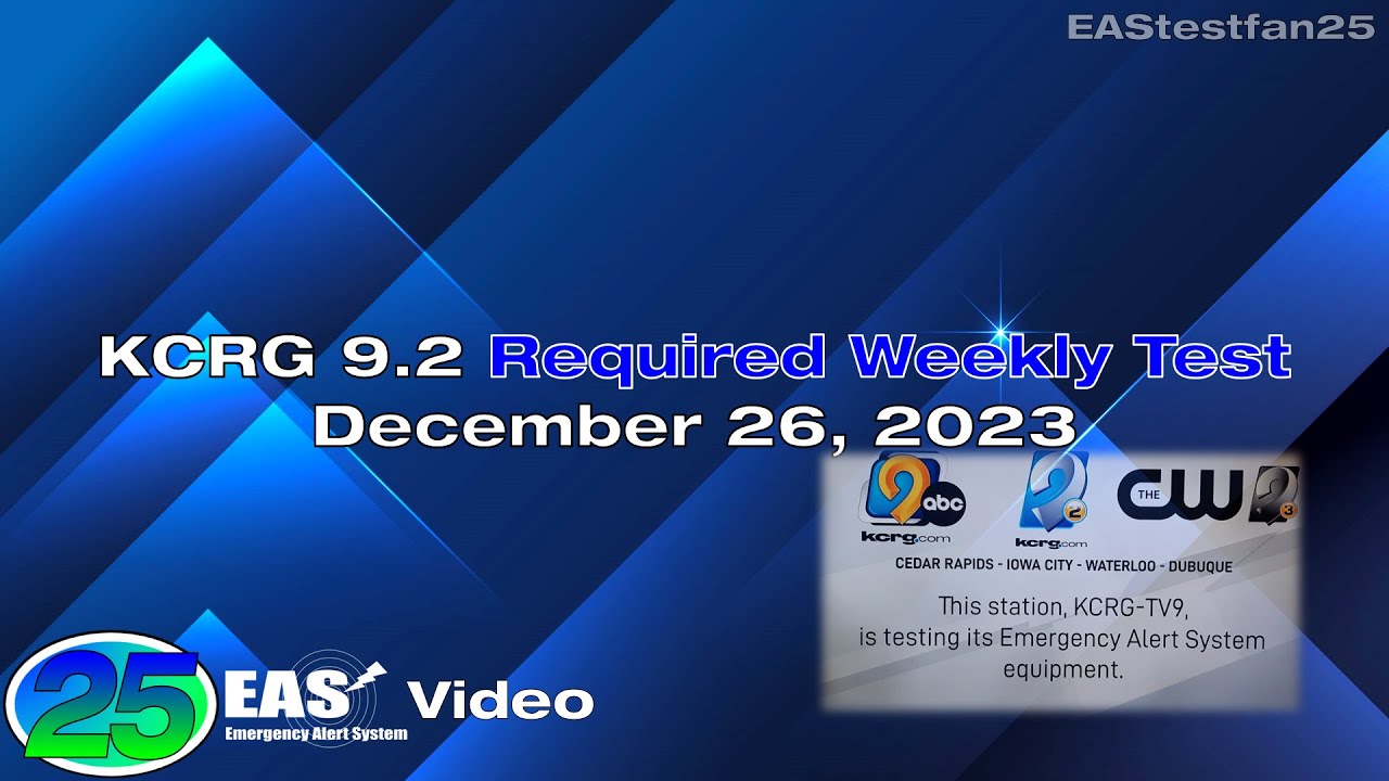 KCRG 9.2 Required Weekly Test (December 26, 2023) - YouTube