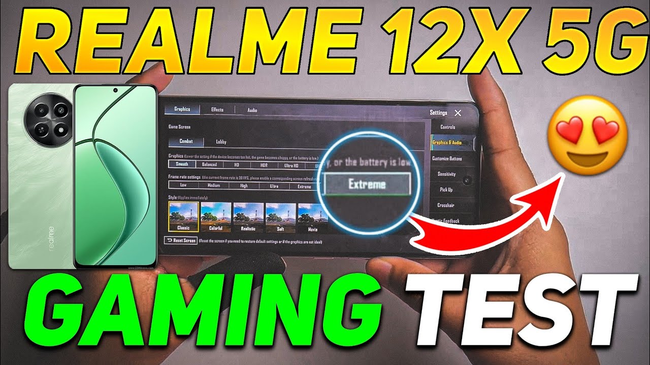 REALME 12X 5G BGMI TEST | REALME 12X 5G PUBG TEST | DM 6100+ PROCESSOR ...