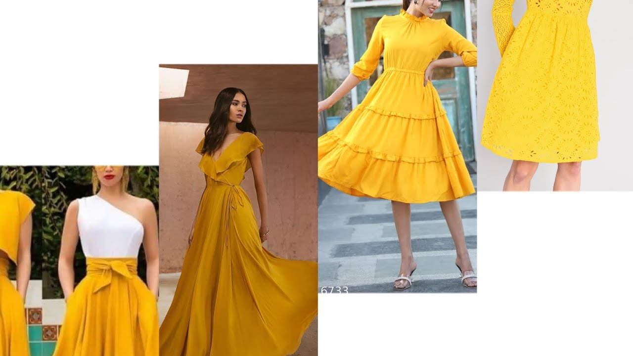 yellow color frocks#yellow dresses for girls#party dresses - YouTube