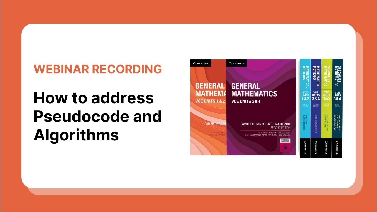 Webinar: How to address Pseudocode and Algorithms - YouTube