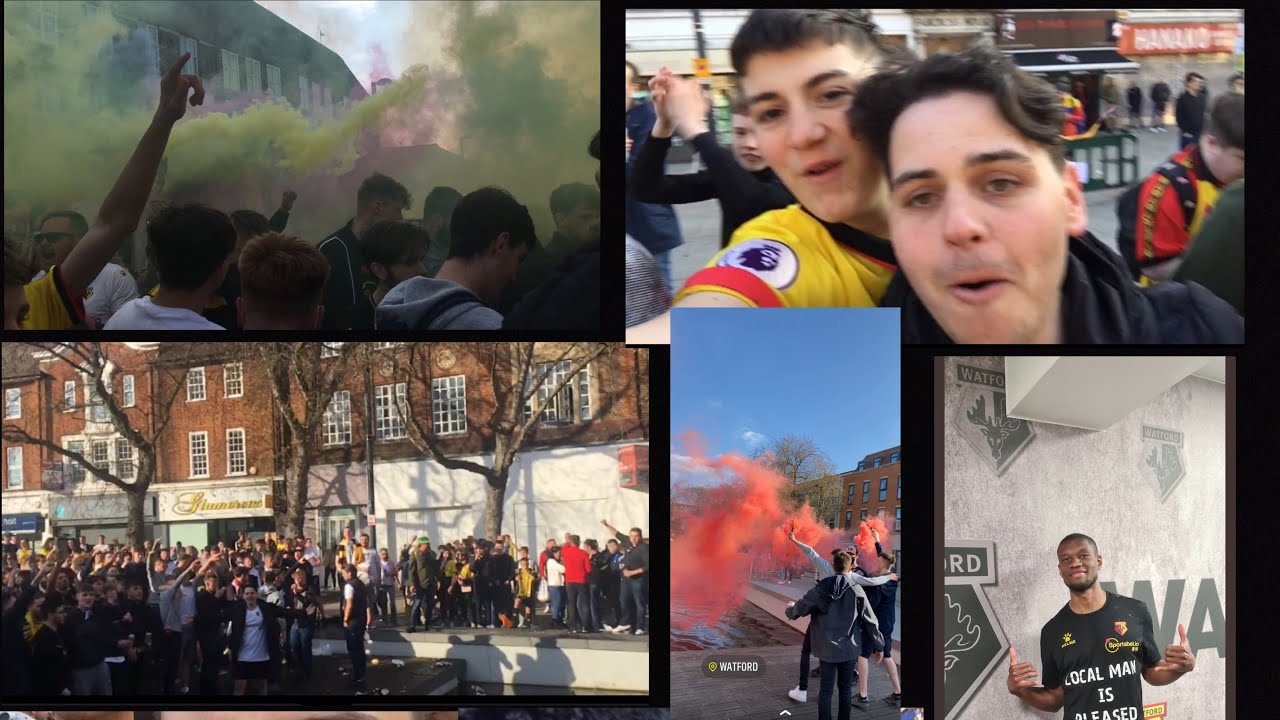 Pyros, chants and fans jumping in the pond The Watford Promotion Party ...