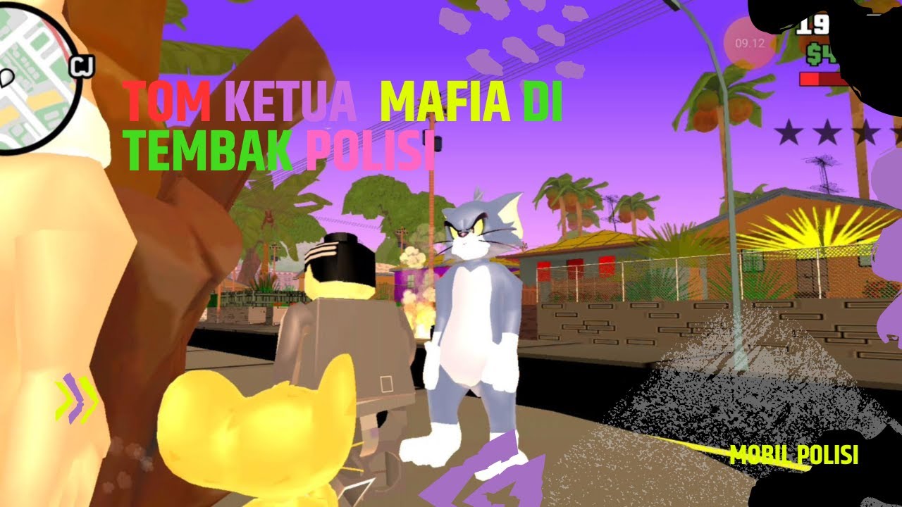 TOM SI KUCING KETUA MAFIA DI TEMBAK POLISI I GTA SA I CARTOON I TOM AND ...