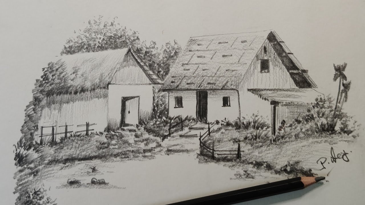 How to Draw| A #House Scene #pencil_sketch New #creation - YouTube
