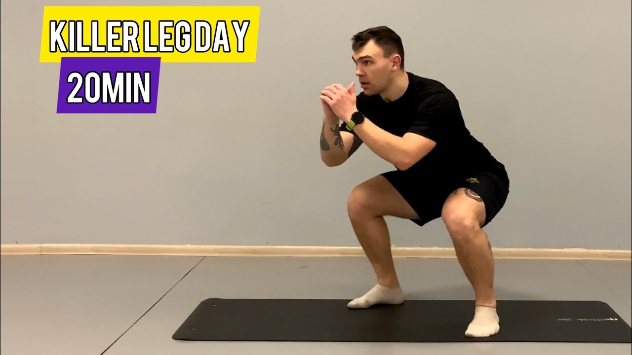 20 MIN KILLER LEG DAY - At Home Workout, No Equipment, Lower Body HIIT ...