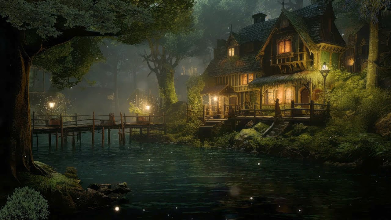 Swamp Sounds at Night 🌜 Frogs, Crickets, Light Rain, Forest Nature ...