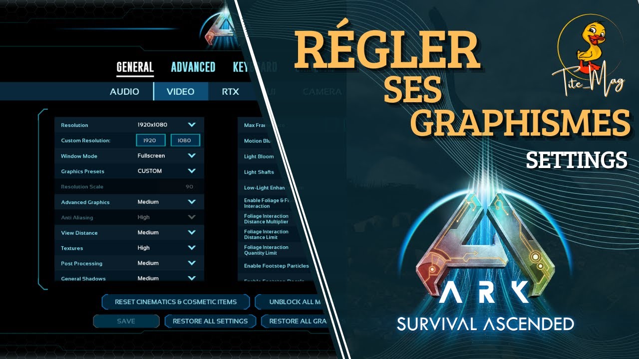 Comment régler ses graphismes et les optimiser - ARK Ascended - YouTube