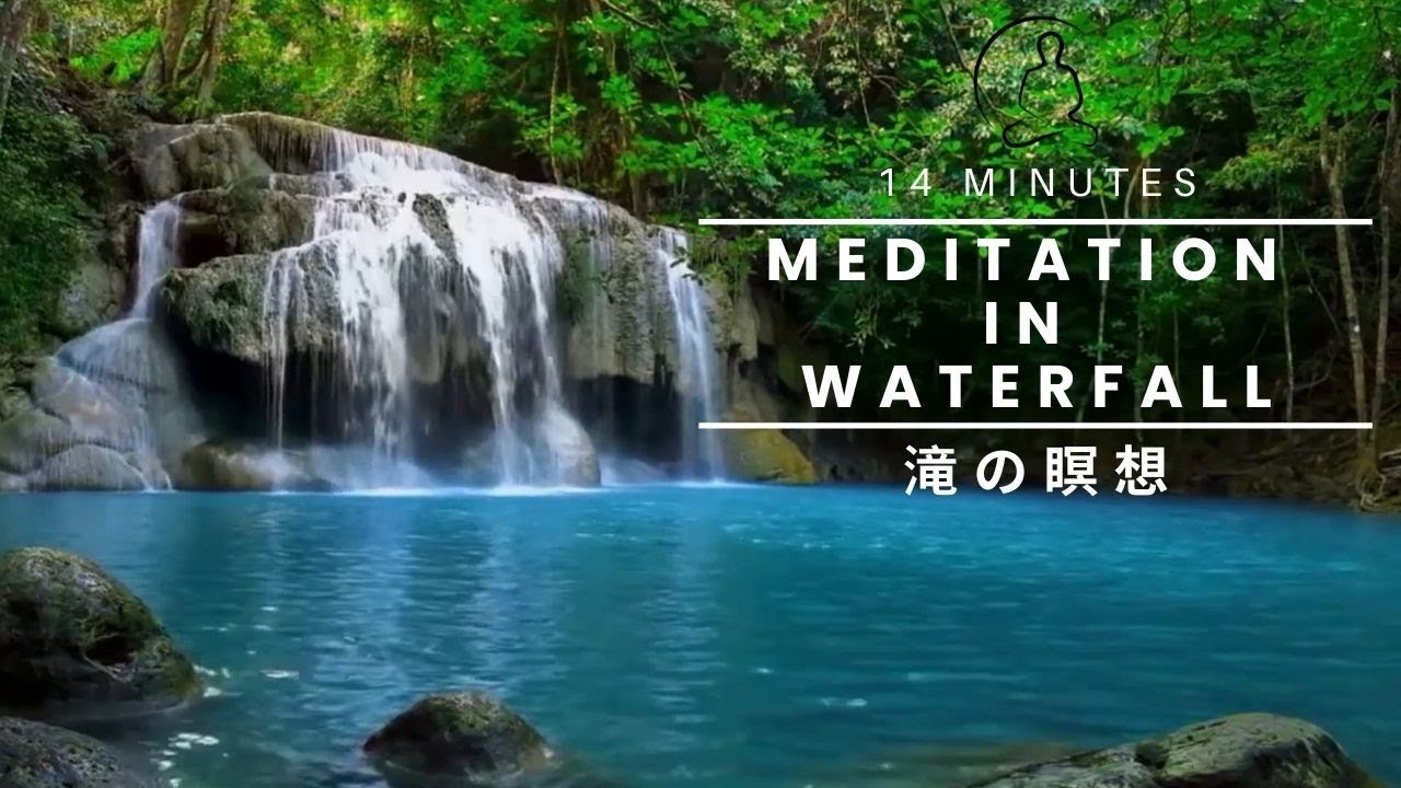 14 Minutes Strong Waterfall | Soothing Meditation Music | Meditation ...