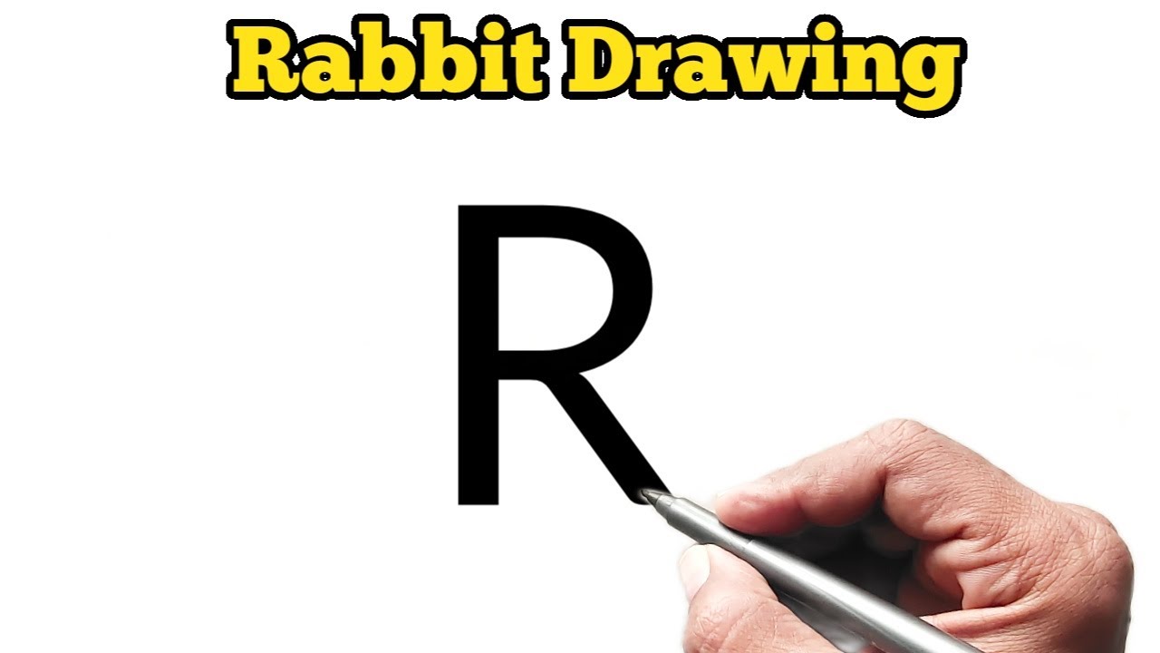 Rabbit drawing from letter R | खरगोस का चित्र आसानी से बनाए | Rabbit ...