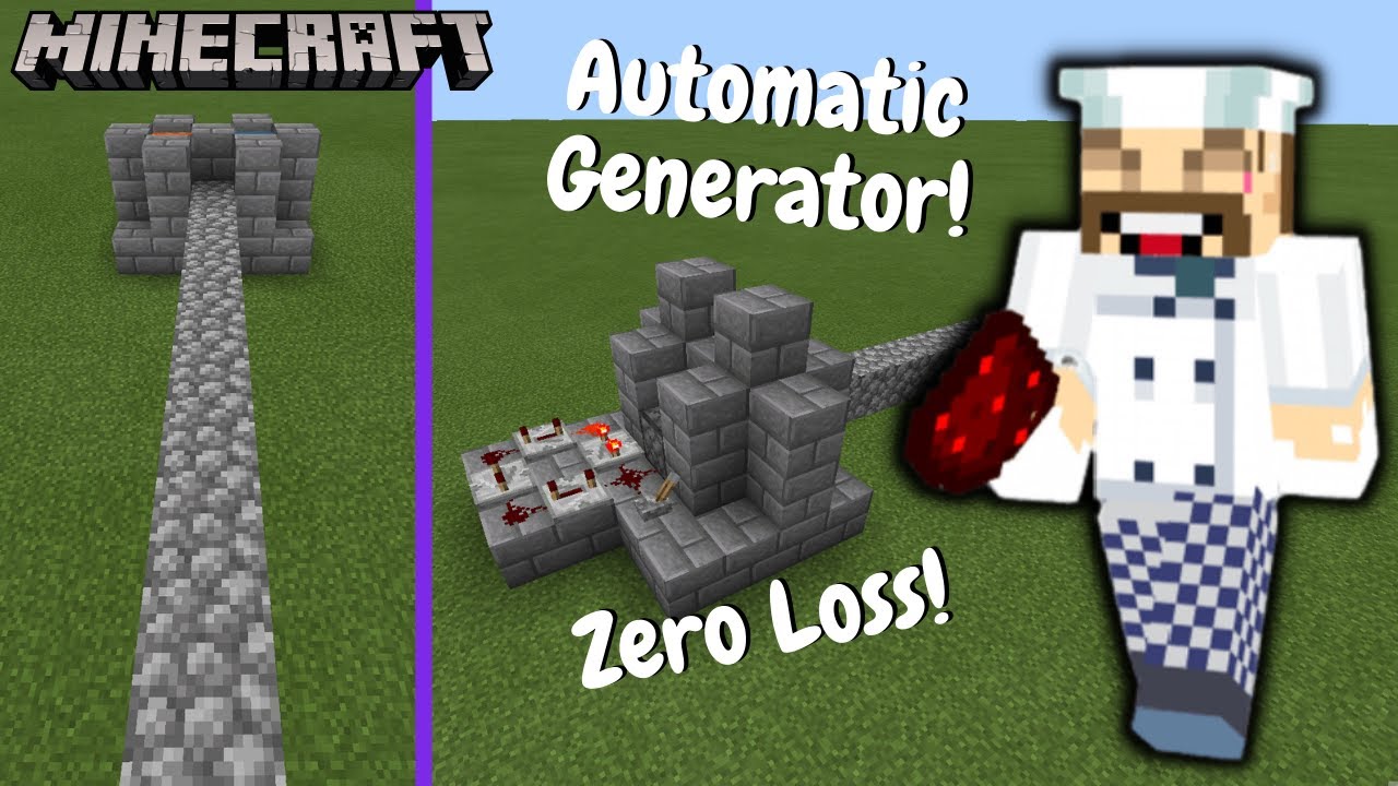 EASY Automatic Cobblestone Generator Minecraft Bedrock Tutorial 1.17 ...