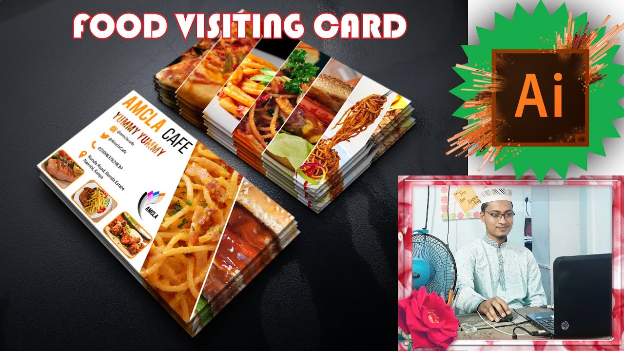 How to make a Food Visiting Card ! Food Visiting Card Design - YouTube