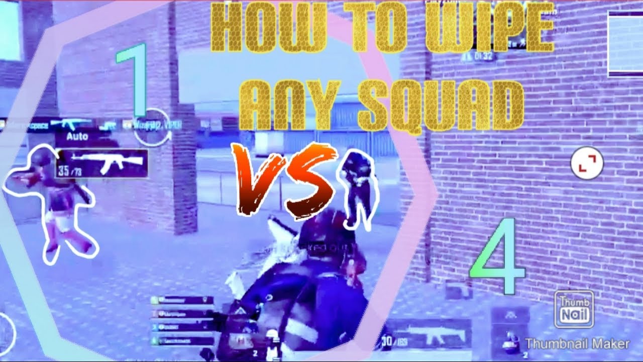 How to wipe any squad | season 13 best squad wipes | 1v4 situation ...