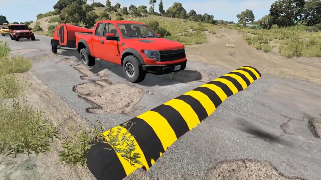 Cars vs Massive Speed Bumps and damage roads #212 - BeamNG.drive ...