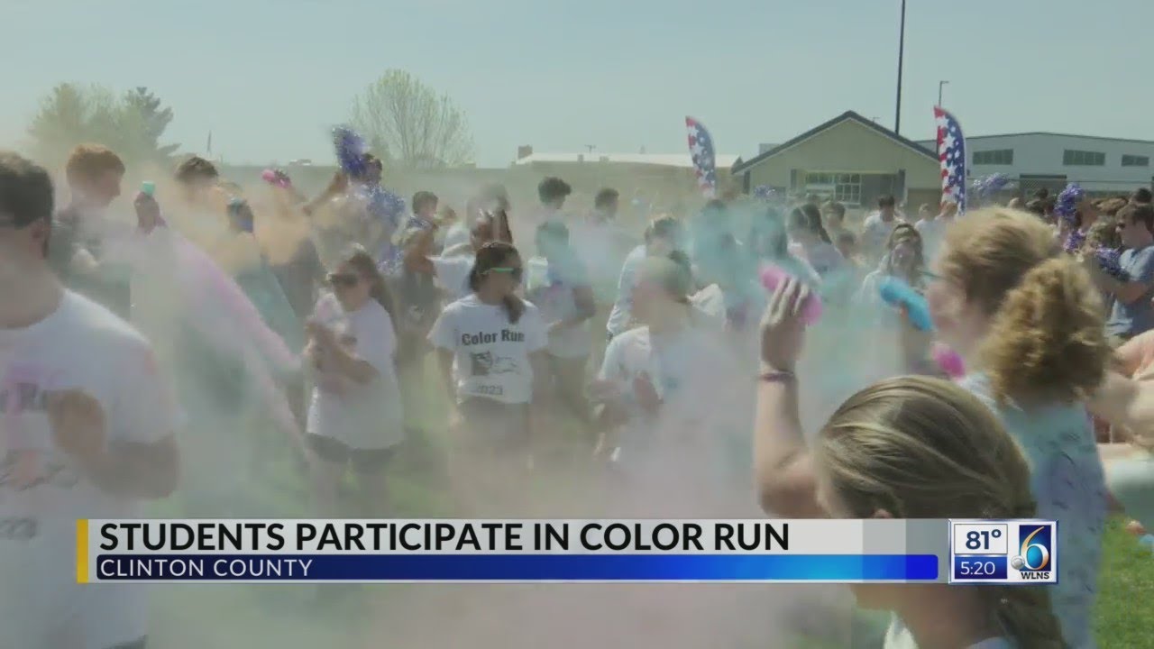 Clinton County High School Students Participate in Color Run - YouTube