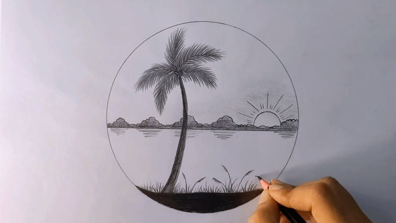 Circle drawing || Easy pencil drawing || Step by step drawing in circle ...
