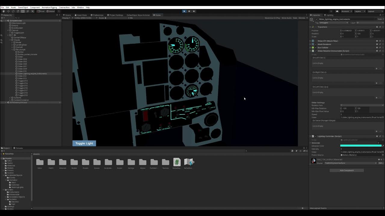 Unity - Flight Sim Cockpit Illumination - YouTube