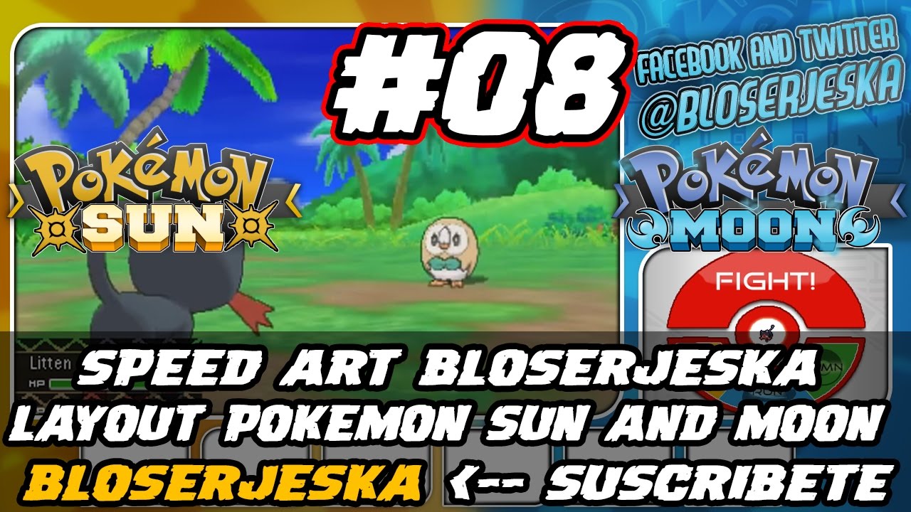 LAYOUT POKÉMON MOON & SUN / LUNA Y SOL | SPEED ART BLOSERJESKA #7 - YouTube