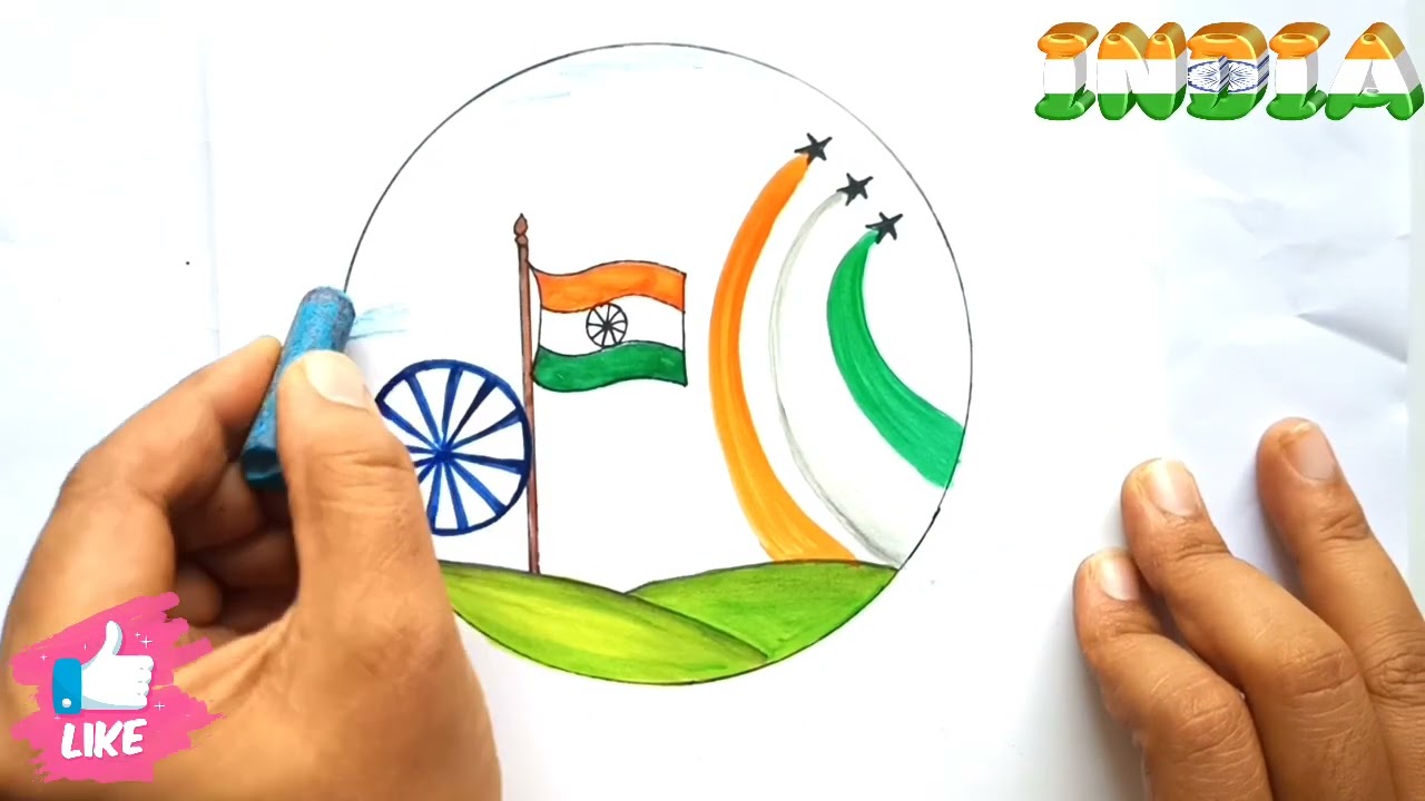 How to draw national flag of India/National flag drawing ...