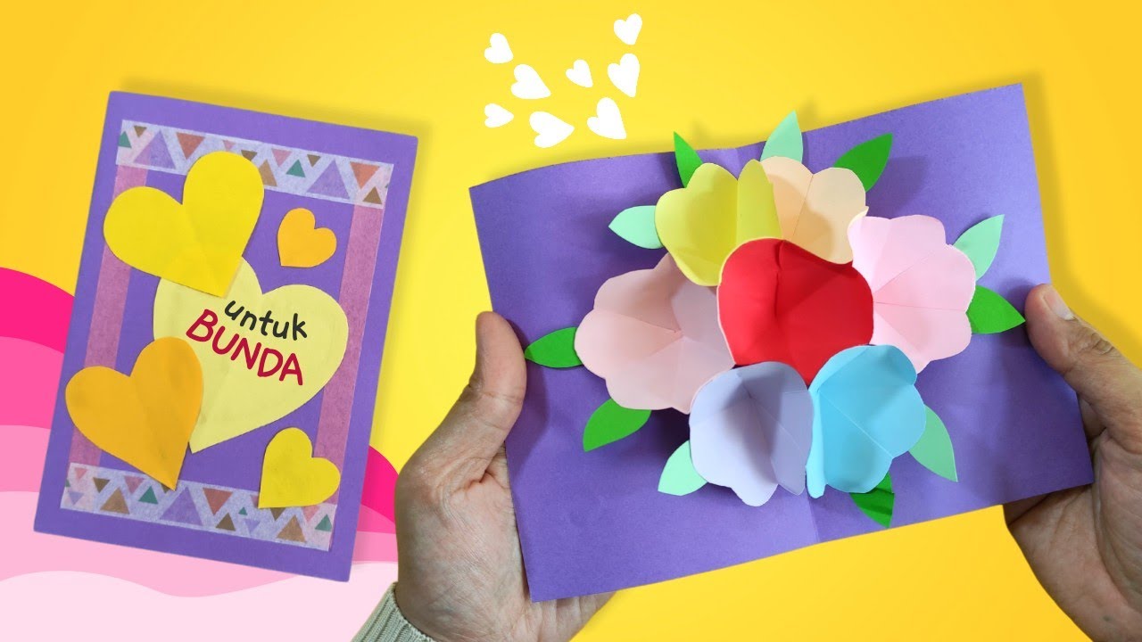 Ide Kado HARI IBU 💝 Kartu Pop Up Bunga - YouTube