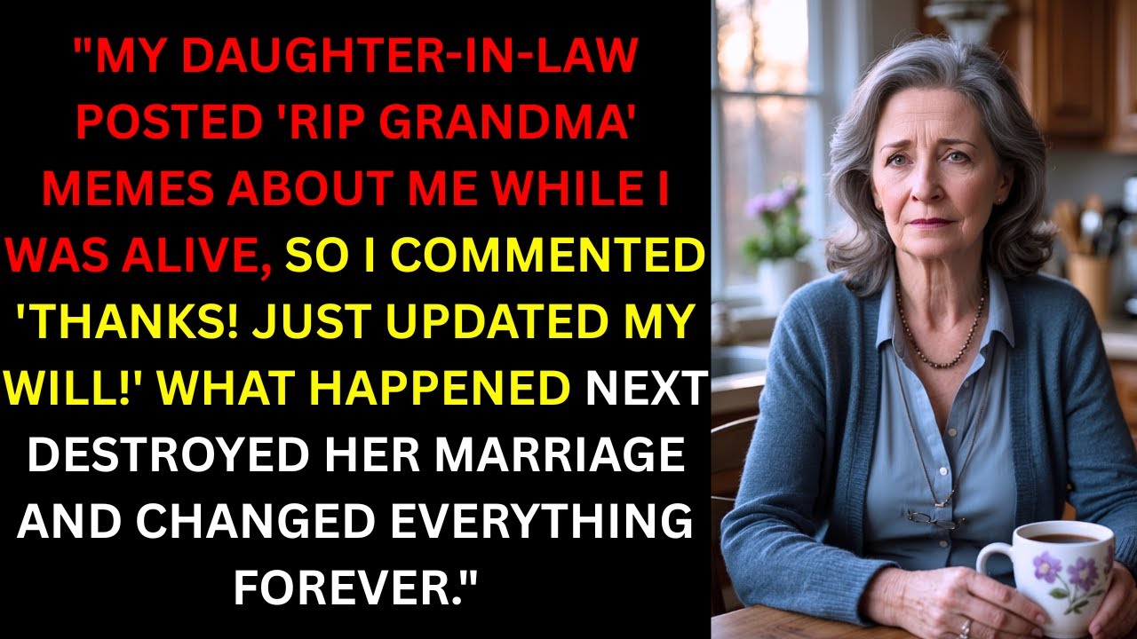 My DIL posted ‘RIP Grandma’ memes before I was sick—so I commented ...