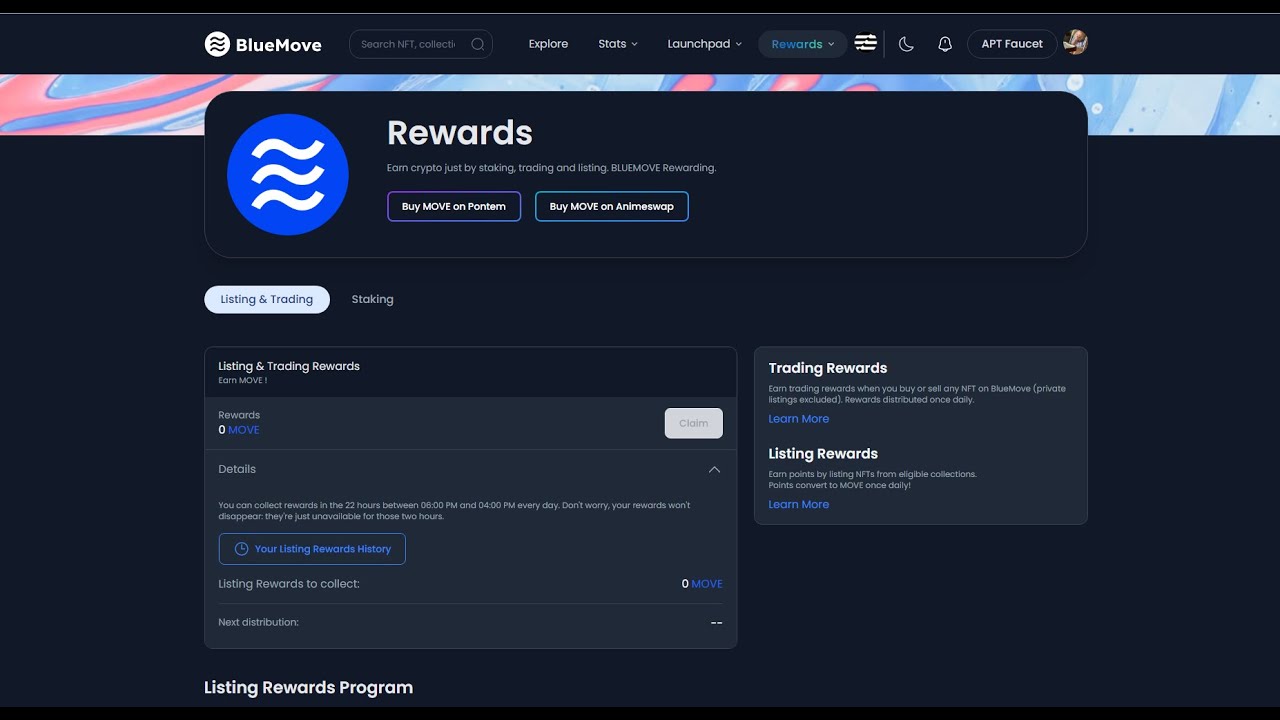 BLUEMOVE UPDATE, Nhiệm vụ kiếm token trên APTOS PASSPORT. - YouTube