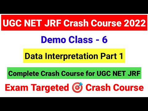 Demo Class 6 | UGC NET Data Interpretation | UGC NET JRF Crash Course | NTA UGC NET Paper 1 ...