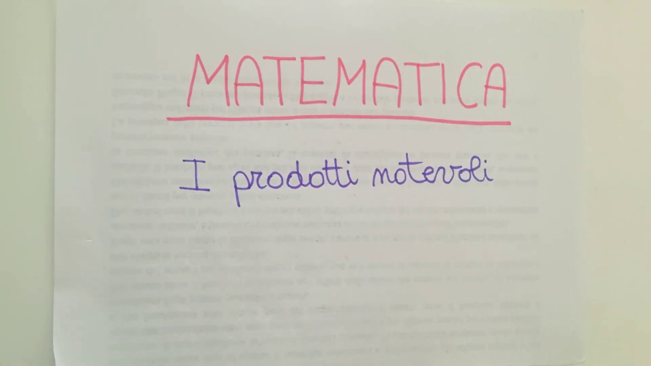 MATEMATICA -I prodotti notevoli - YouTube