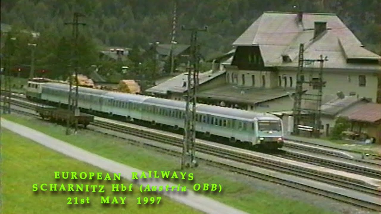 European Railways in the 1990s Scharnitz Hbf (Austria OBB) on 21st May ...