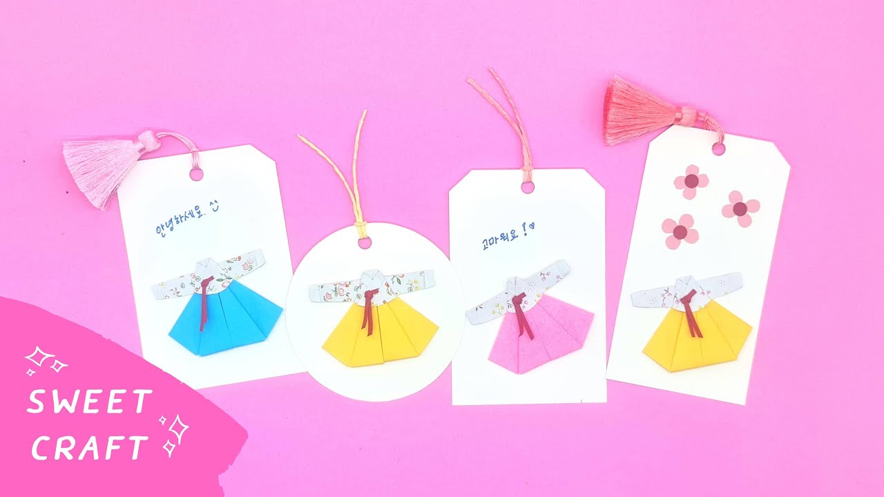 Mini Hanbok, Bookmark, DIY Craft Projects - YouTube