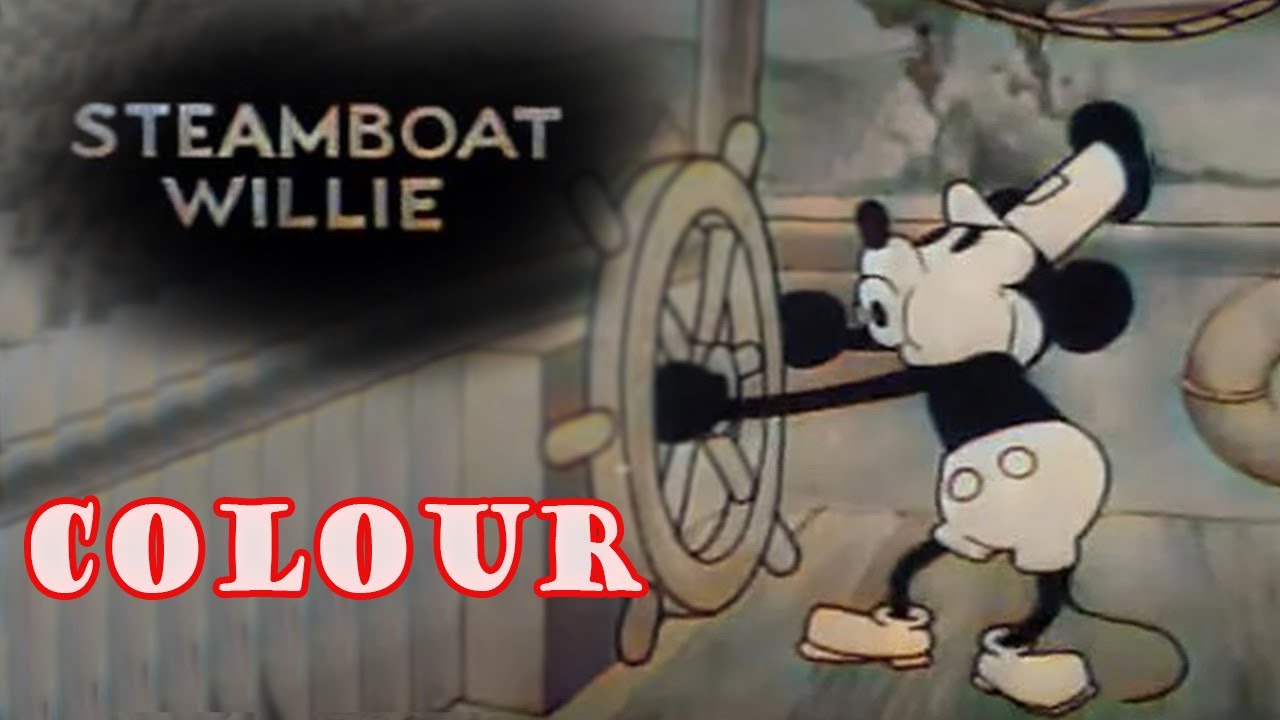 Steamboat Willie (1928) | Full Colorized Version | The First Mickey ...