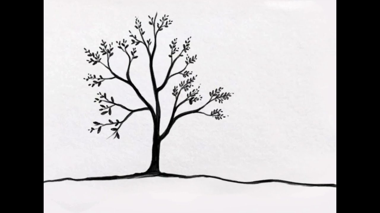 How To Draw A Tree With Leaves Falling Off
