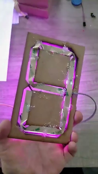 prototype super simple large 7-digit arduino counter using 1 WS2812B strip - no soldering - YouTube