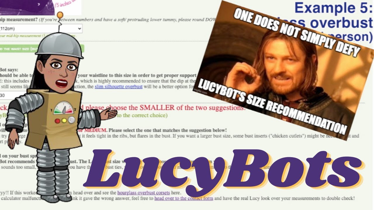 LUCYBOT SIZING PROGRAMS: FULL TUTORIAL | Lucy's Corsetry - YouTube
