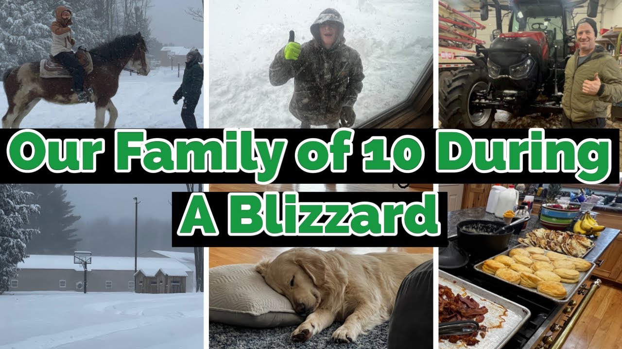 OUR FAMiLY OF 10 DURiNG A BLIZZARD ~ COOKiNG, SHOVELING & CLYDESDALE ...