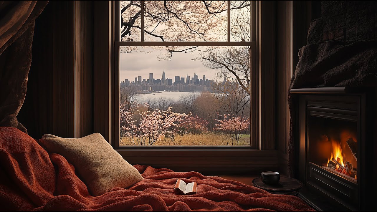 Spring Rain From A Cozy New York City Nook🌧️🌼Spring Ambience With ...
