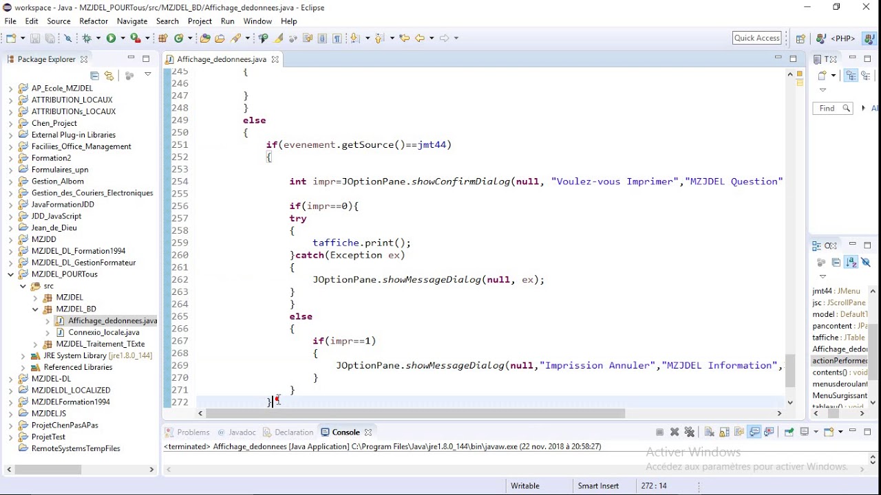 MZJDEL Accelerateurs, Utilisation des touches clavier pour imprimer dans vos application Java ...