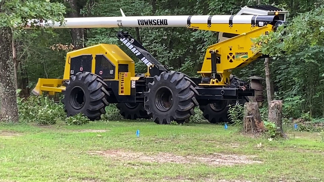 Tree Trimming Skidder in Operation - YouTube