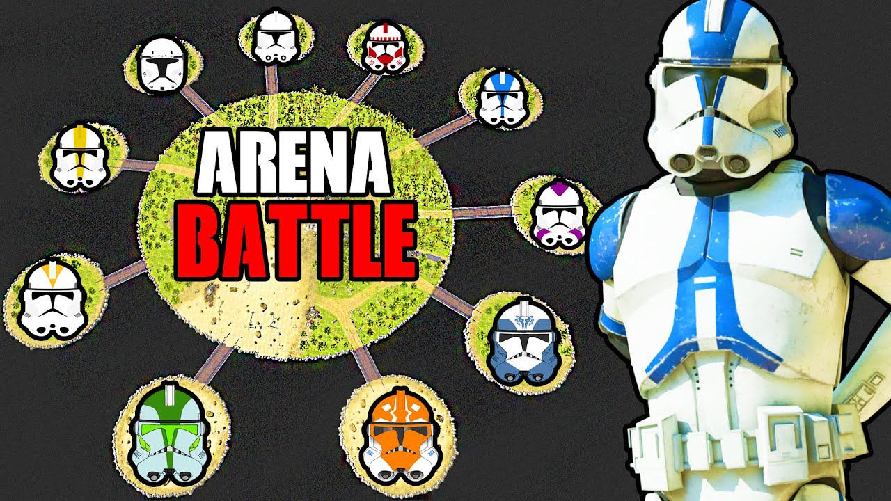 Every CLONE LEGION Island Bridge ARENA BATTLE w/ All Commanders! - Men of War: Star Wars Mod ...