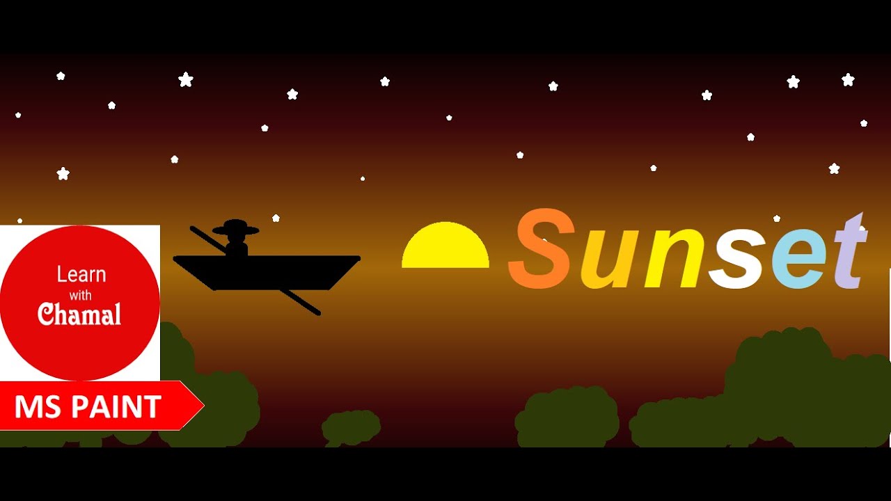 Sunset MS Paint - YouTube