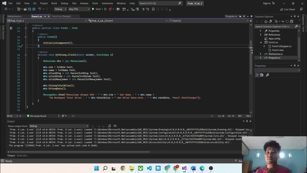 PENERAPAN OBJEK, CLASS, ENKAPSULASI, OVERLOADING PADA VISUAL STUDIO 2022 C# - PRAKTIKUM 4 PRONET ...