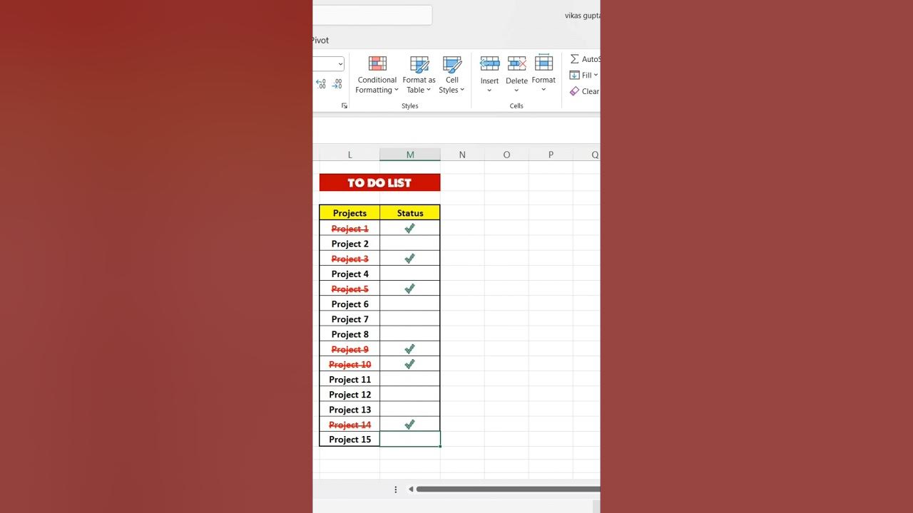 To-Do List Excel 👩‍💻 Make a beautiful and Interactive TO-DO List in Excel 💥💥💥 - YouTube