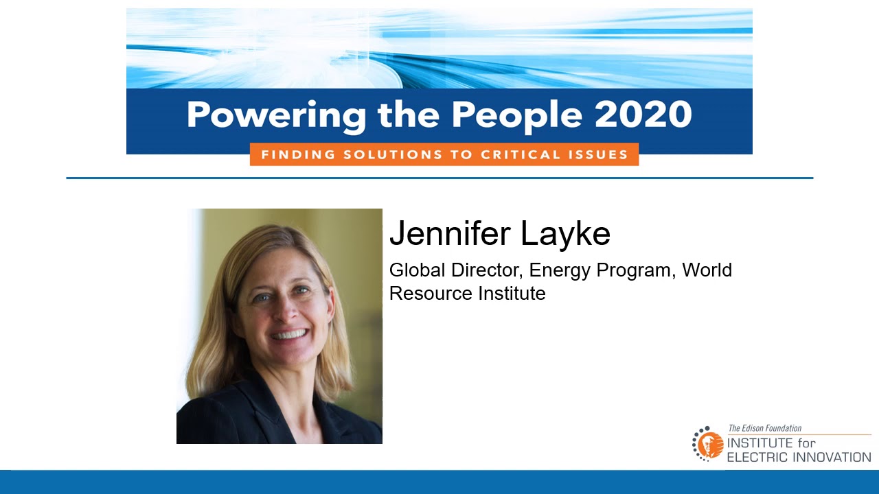 Jennifer Layke - Going forward agenda must focus on role of ...