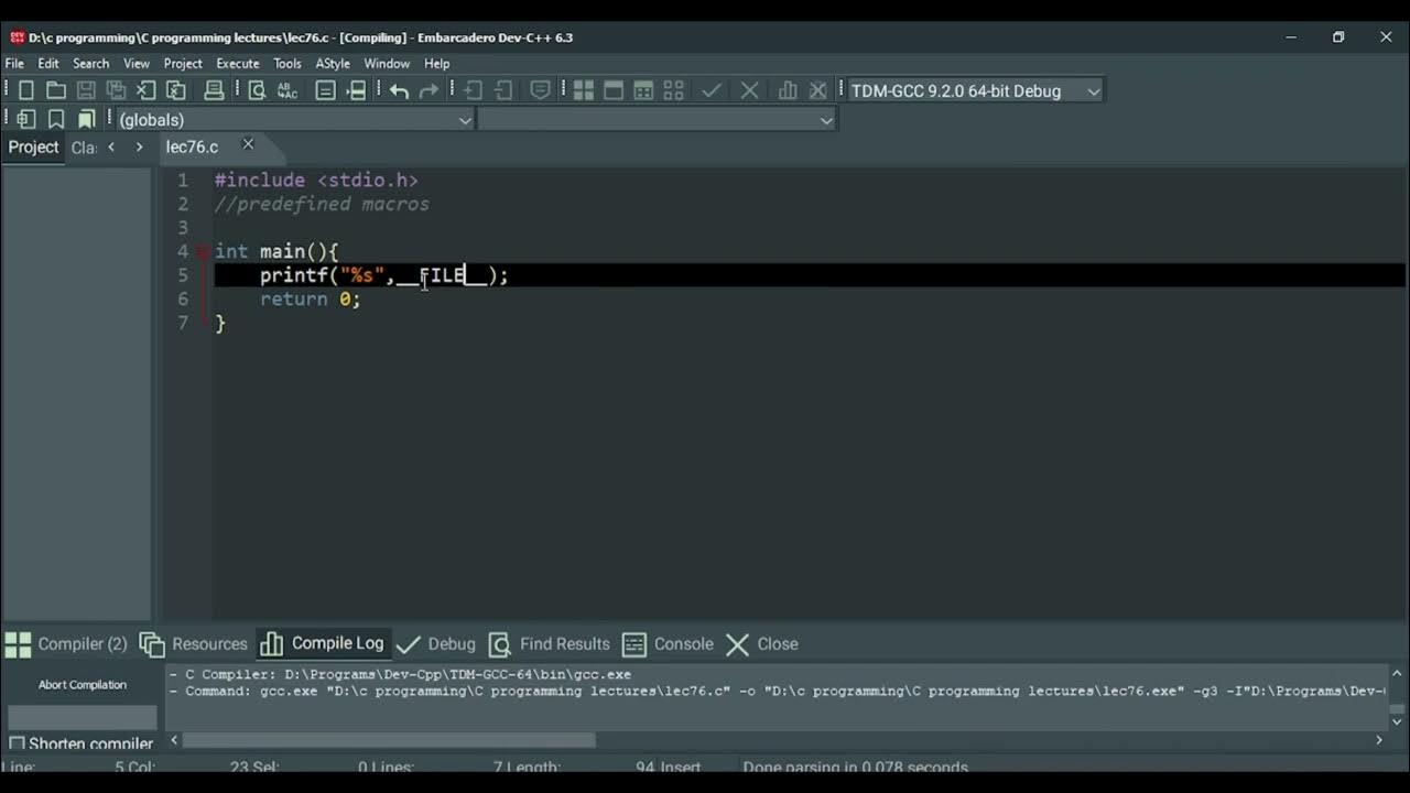 C language Course Urdu/Hindi Lecture 76(PREDEFINED-PREPROCESSERS) - YouTube