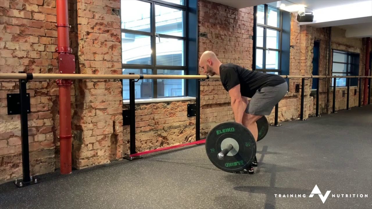 RDL with band for increased lat tension - YouTube