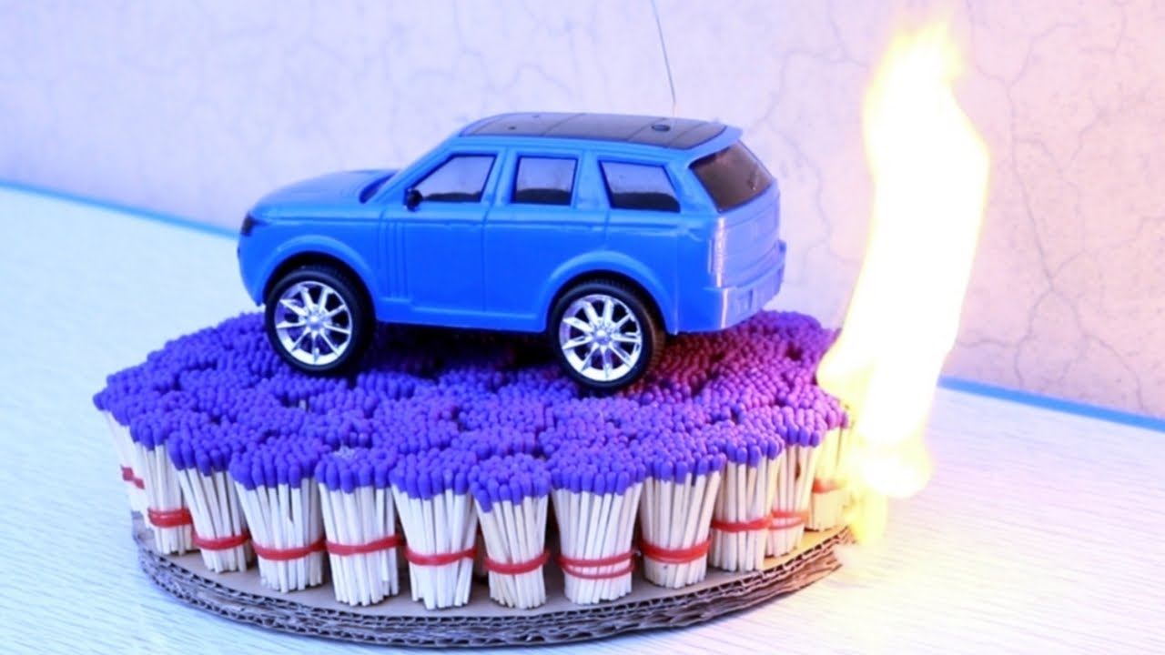 Matches experiment||matches Vs world racing car|car experiment Vs match ...