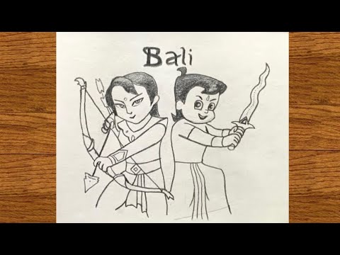 How to draw Chhota Bheem and Arjun || Bali movie drawing - YouTube