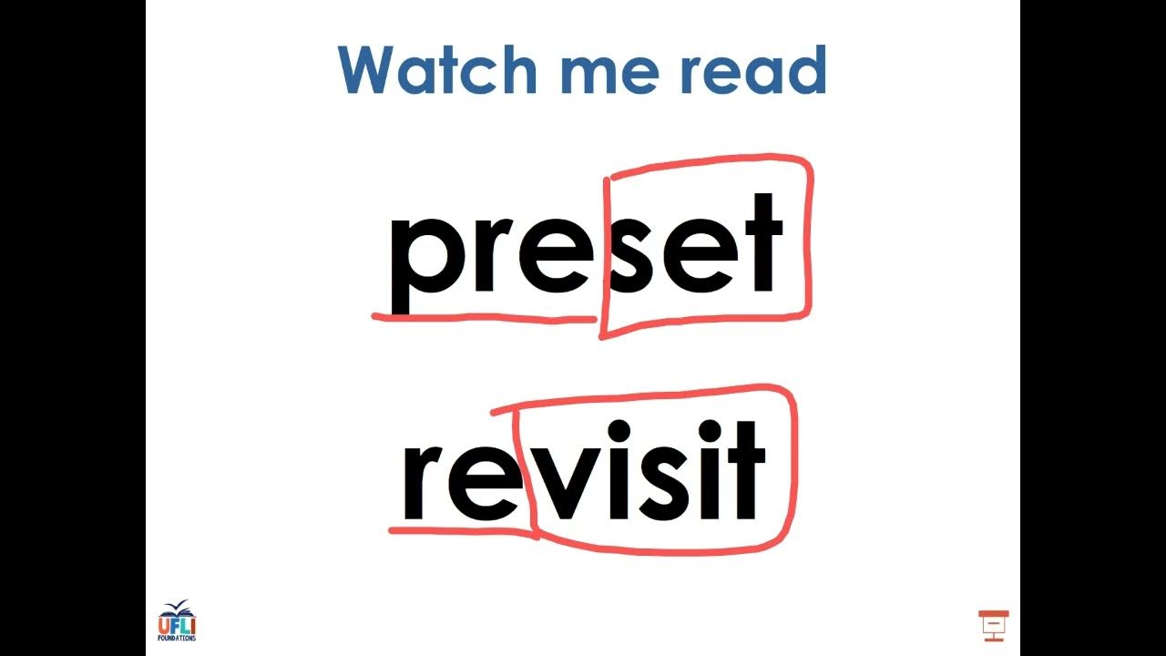 UFLI Lesson 104: pre-, re- - YouTube