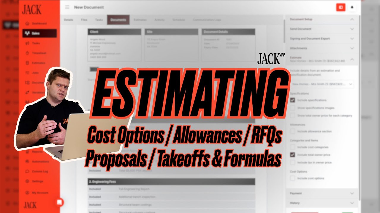 Walkthrough | Estimating | JACK App - YouTube