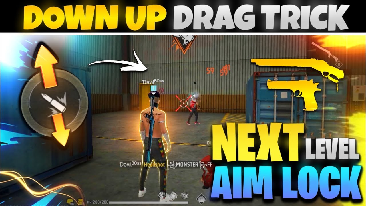(Down-Up)⬇️⬆️ Drag Headshot Trick 🎯 || FF max New Aimlock Trick 💥 - YouTube