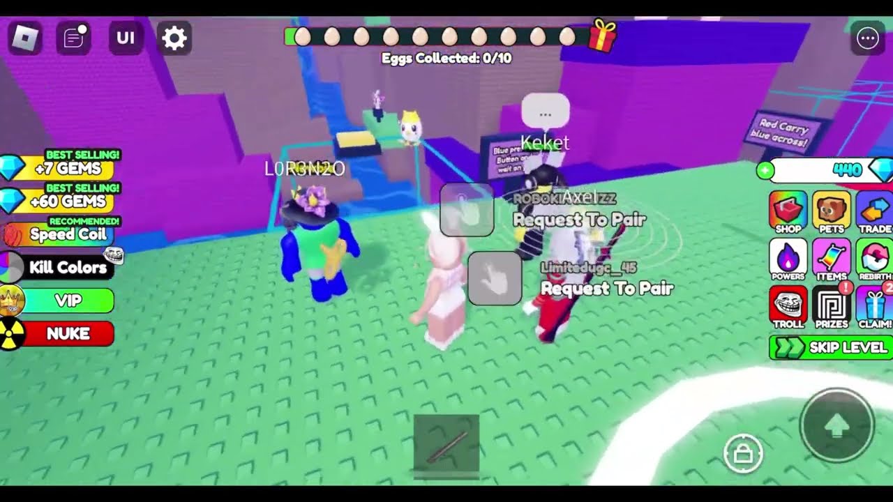 Easter Egg Hunt in Carry a Friend Obby Roblox | Help a Friend - YouTube